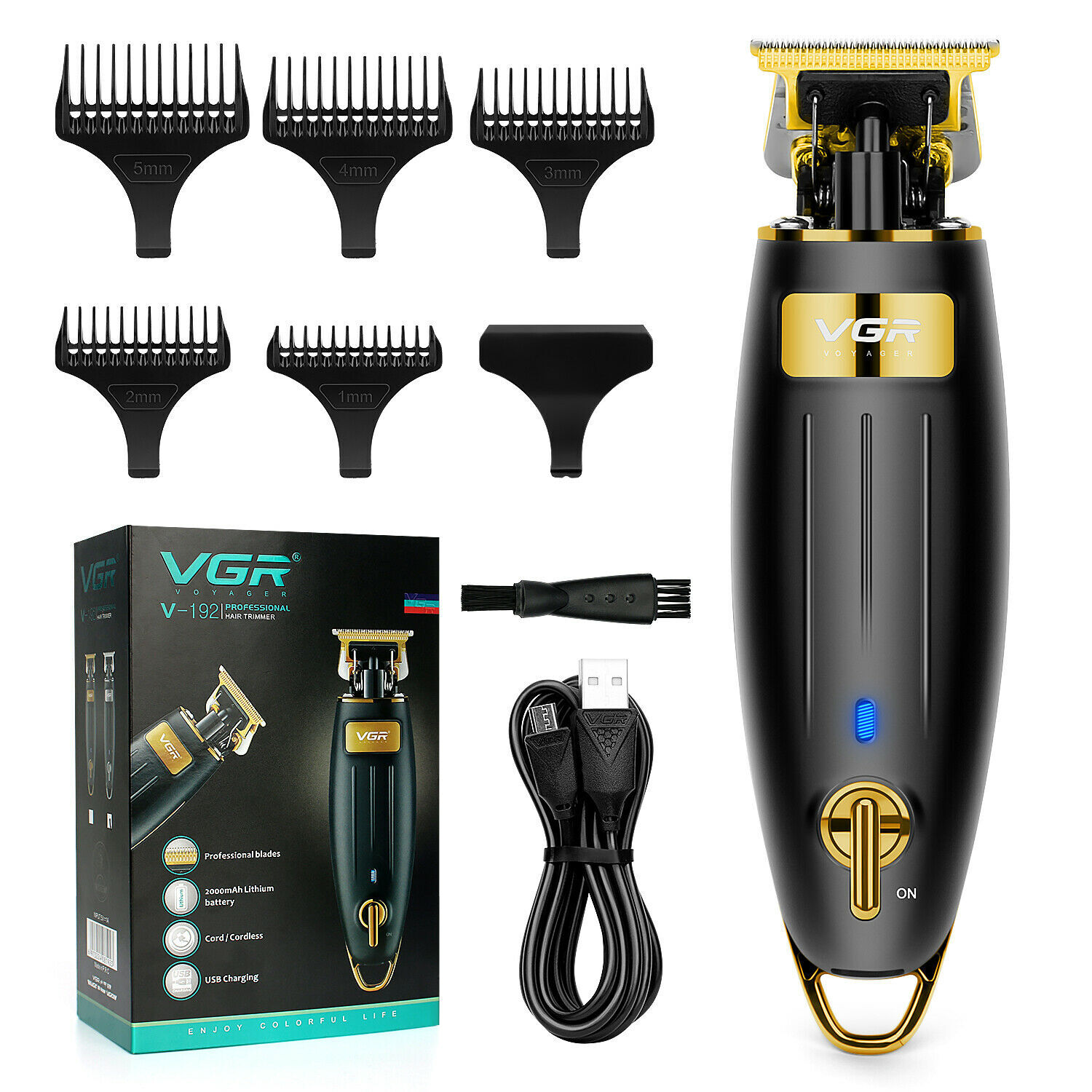 VGR Pro Hair Clippers Trimmer Cutting Beard Cordless Barber Shaving ...