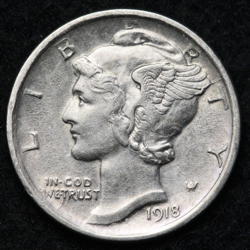 1918-D Mercury Dime AU Big Obverse Die Crack/Break E803 REM | eBay