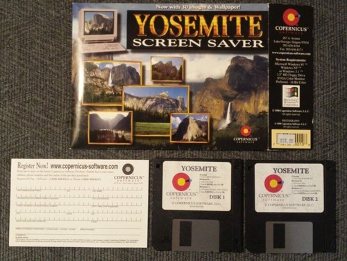 Yosemite Screen Saver, Copernicus Software, 1998, Vintage, 2 3.5 ...