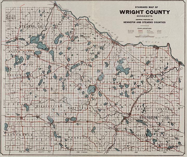 Map of wright County MN 16x20 | eBay