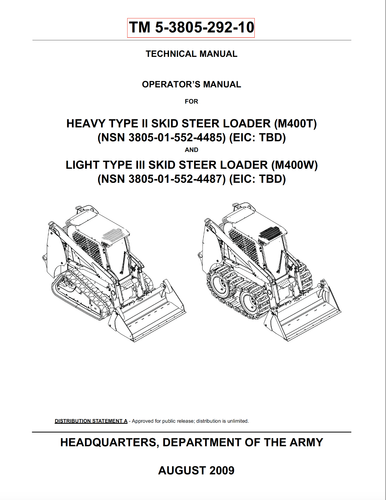 115 Page 2009 CASE M400T M400W SKID STEER LOADER TYPE II III Operator ...