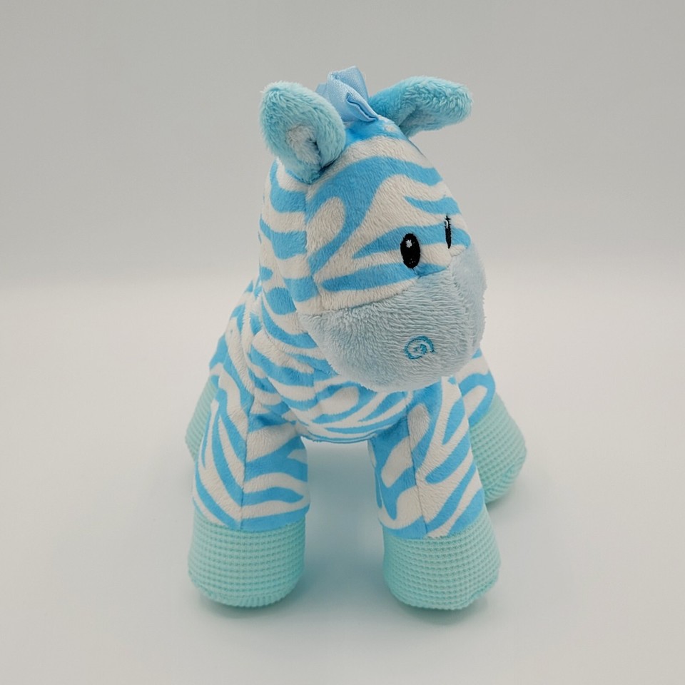 First And Main Zippy Zebra Plush 9" Blue Stuffed Animal Toy Striped | eBay