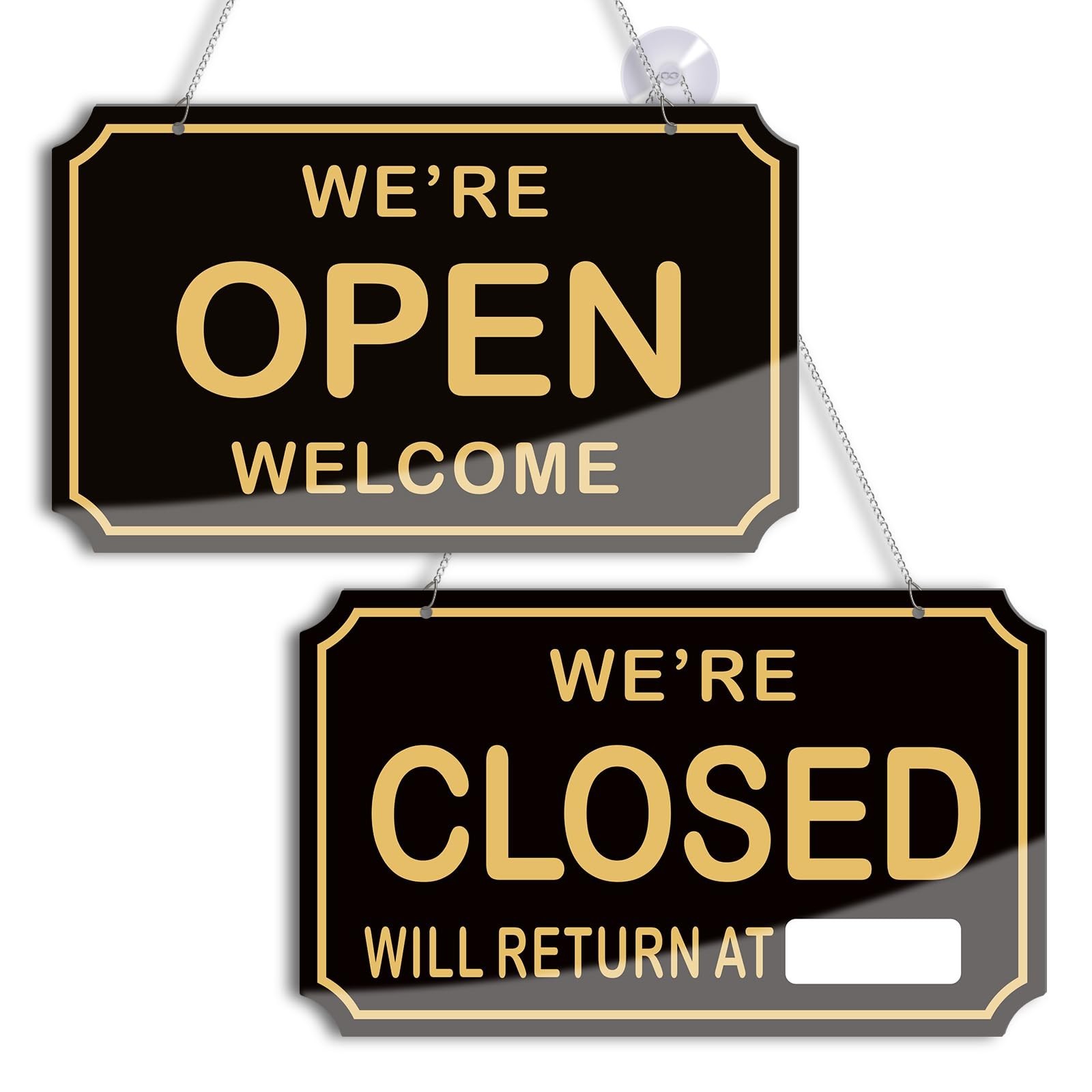 Open Signs for Business, Acrylic Open Sign With Hanging Chain, Double ...