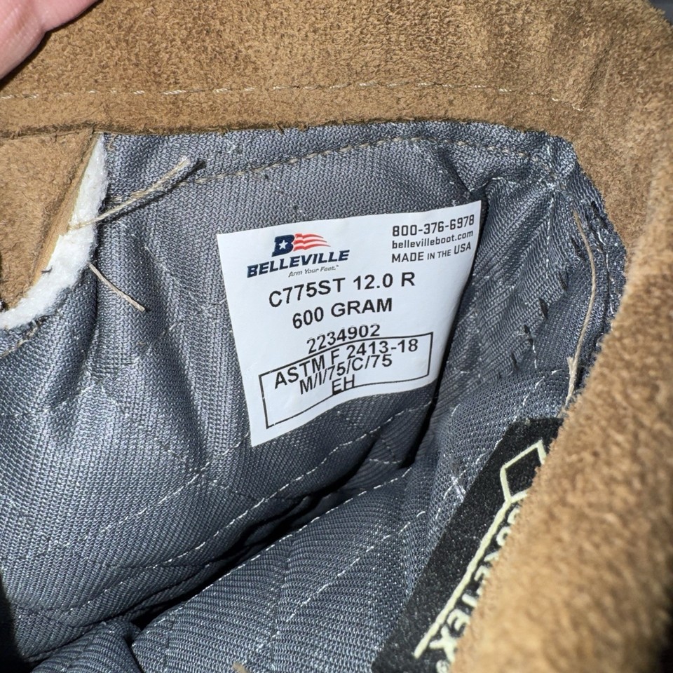 Belleville C775ST Gore-Tex Steel Toe 600g Thinsulate Cold Weather Boots ...