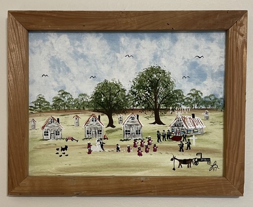 African American Outsider Artist Lottie Reasoner “Wedding” Painting In ...