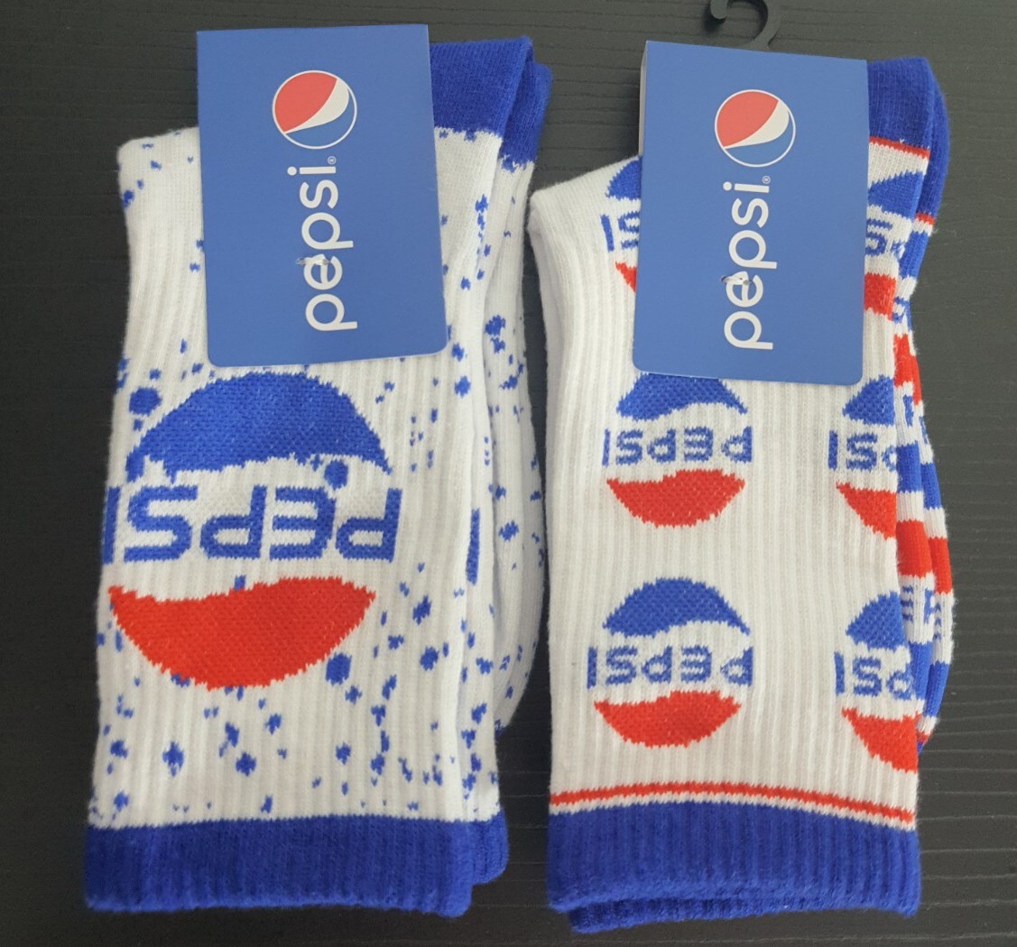 Lot 2 of 2 pair Retro Pepsi unisex Socks - Size 10 - 12 | eBay