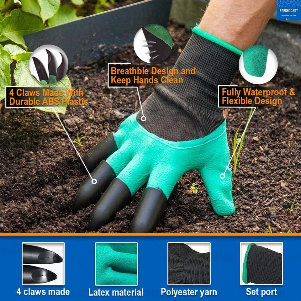 Heavy Duty Garden Farming Gloves Washable with Right Hand Fingertips ...