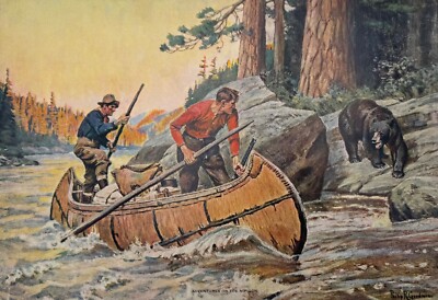 Adventures on the Nipigon, Vintage Philip R. Goodwin Western Print ...
