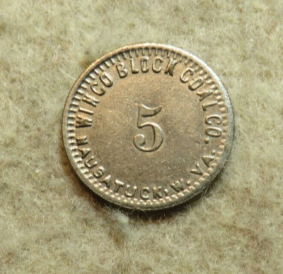 NAUGATUCK, W. VA. WINCO BLOCK COAL CO. 5 WEST VIRGINIA TOKEN | eBay