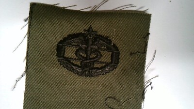 MILITARY PATCH SEW ON US ARMY COMBAT MEDIC 2ND AWARD SUBDUED OD GREEN ...