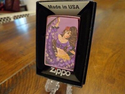 SEXY PINUP GIRL GYPSY DANCER PURPLE ABYSS ZIPPO LIGHTER MINT IN BOX | eBay