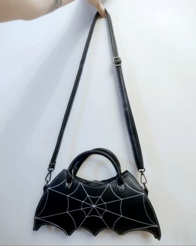 Batwing Spider Web Purse Crossbody Bag Handbag Goth Gothic Halloween ...