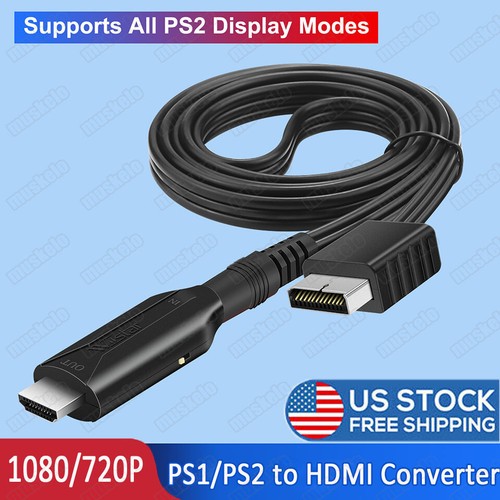 For Sony PS2 PS1 to HDMI Adapter Cable TV Game Console Audio Video ...