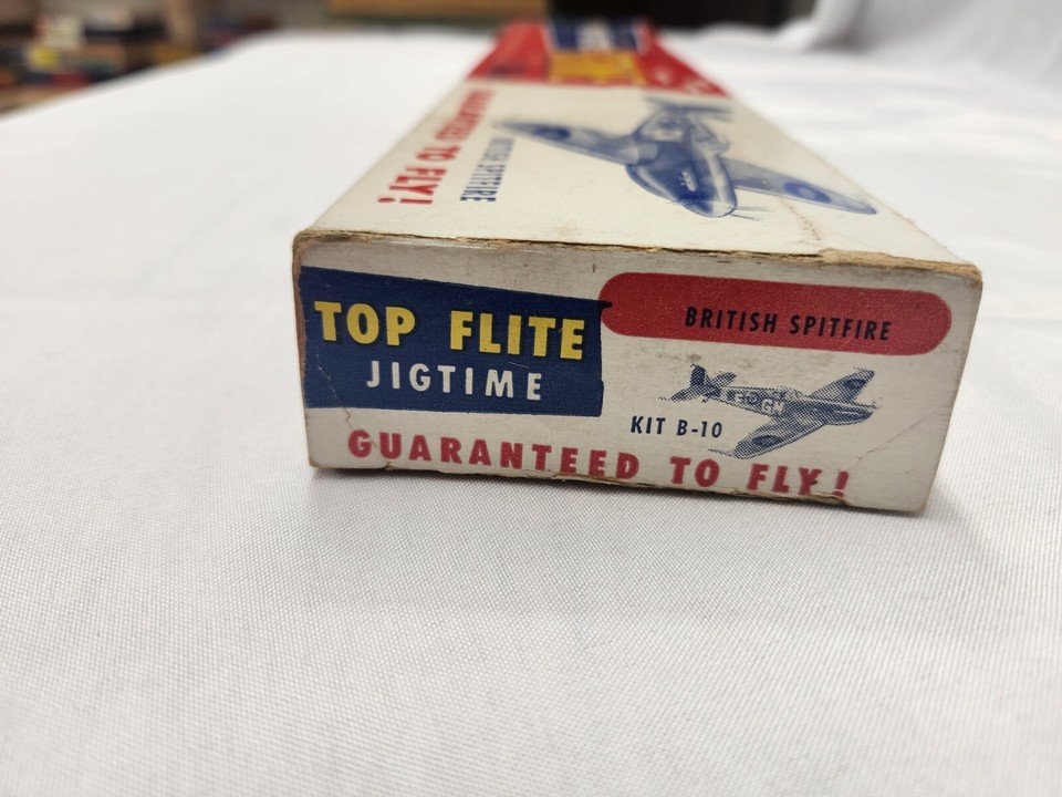 Vintage Top Flite Jigtime British Spitfire balsa model airplane kit | eBay