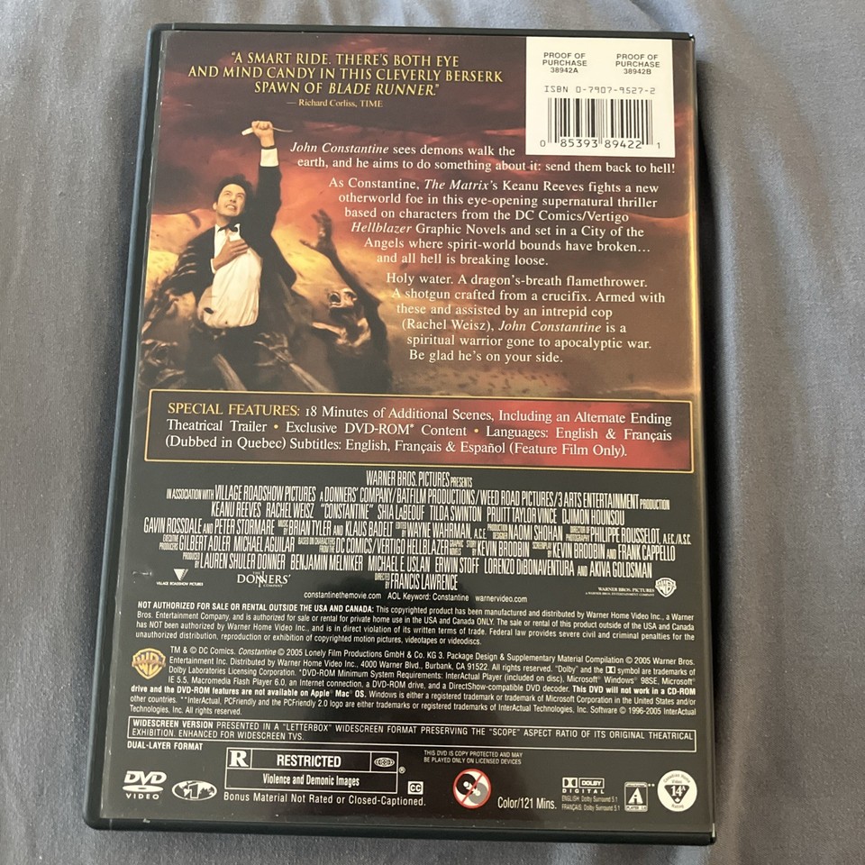 Constantine (DVD, 2005) Widescreen Edition; Keanu Reeves; Zero ...
