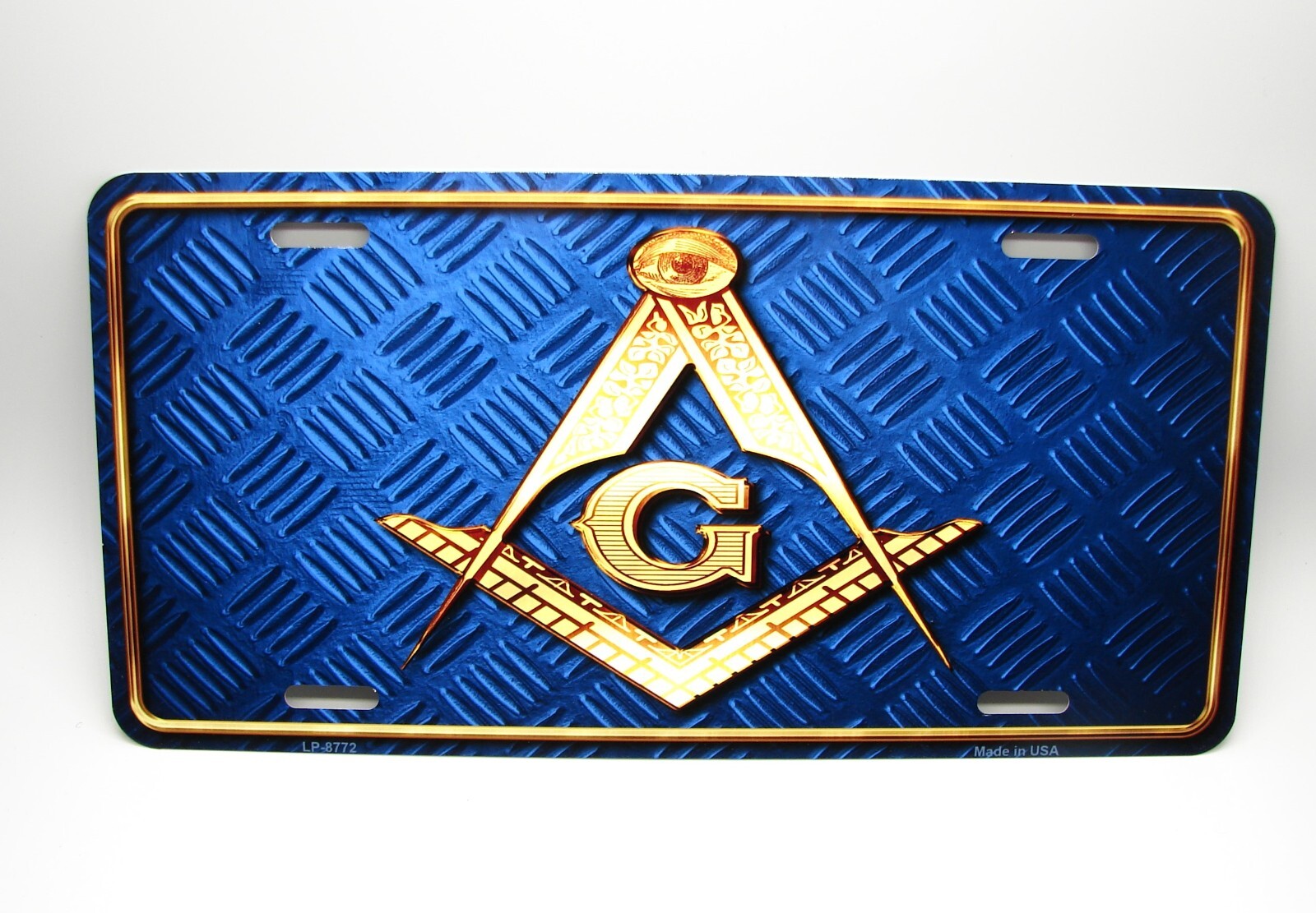 MASONIC FREEMASON METAL CAR LICENSE PLATE AUTOTAG. MASON LOGO CAR ...