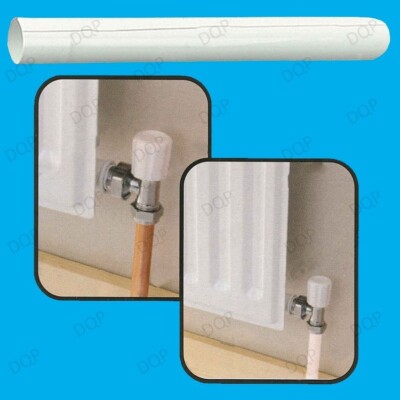 8x 15mm White Plastic Radiator Pipe Sleeve Covers, Easy Fit, 200mm Cut ...
