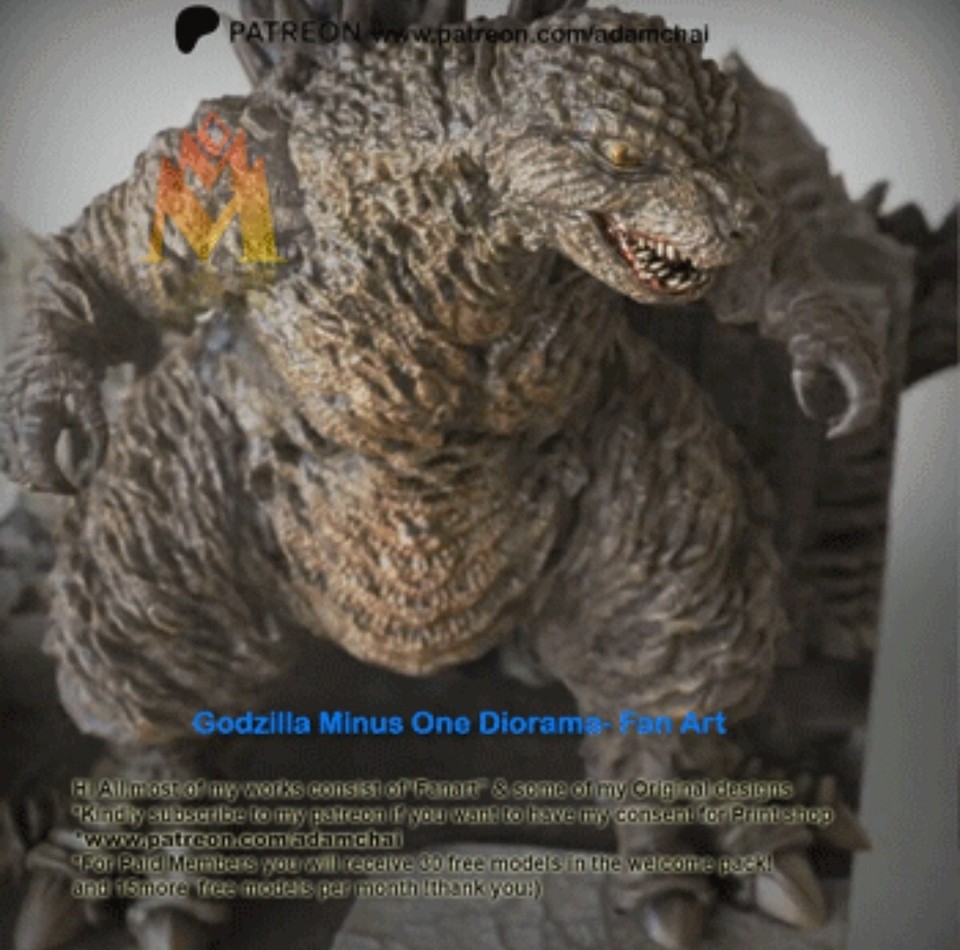 Godzilla Diorama Monster Figure High Quality 12K Abs Resin 3D Printed ...