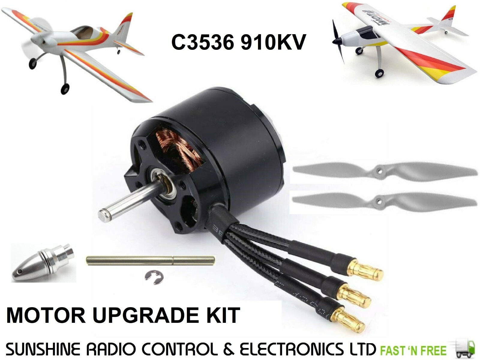 RC ACRO WOT / WOT 4 Foam-E Plane Brushless Motor Upgrade Kit C3536 ...