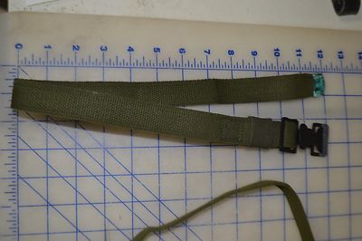 *military strap tie down cinch 24" long cotton duck webbing metal tip ...