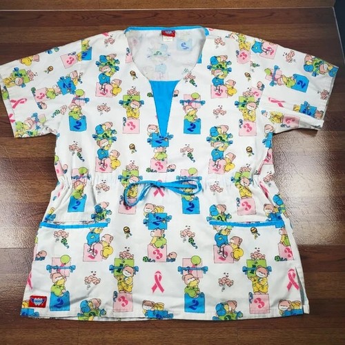 Sherly Uniforms Vintage Breast Cancer Baby Nursery Themed Scrub Top ...
