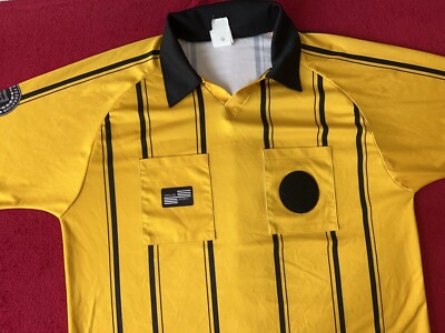 XL Official Sports International US Soccer Gold Pinstripe Referee Polo ...