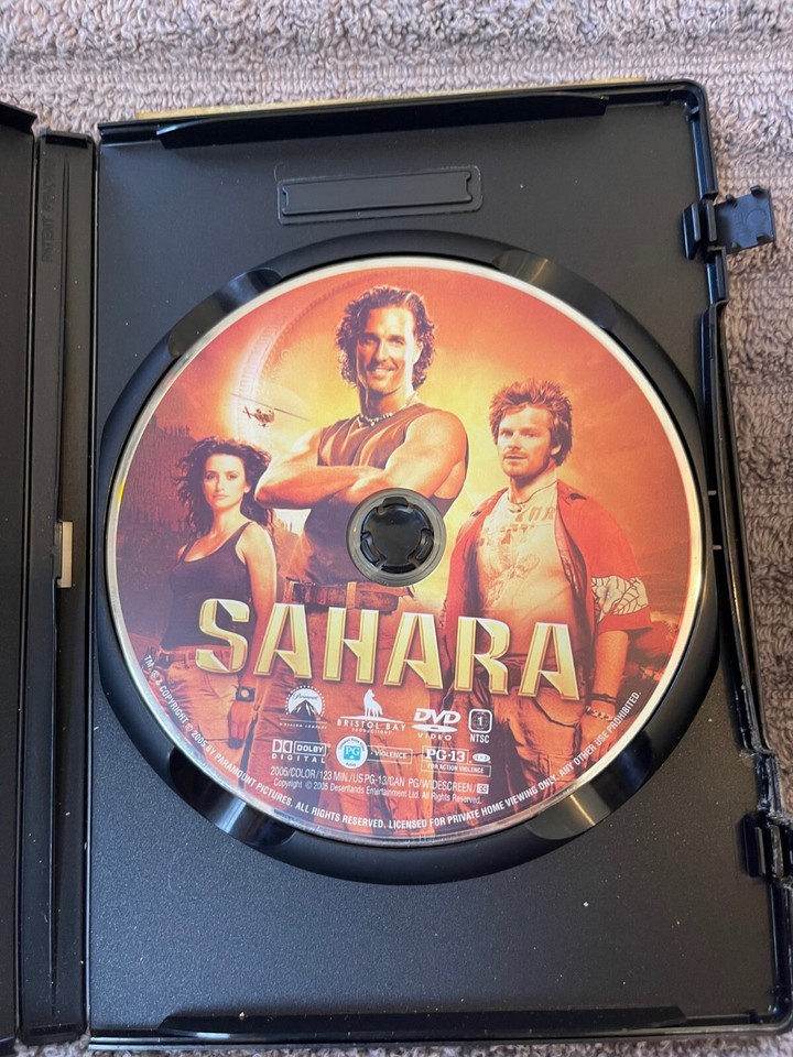 Sahara (DVD, Widescreen, 2005) Matthew McConaughey ~ Penelope Cruz ...