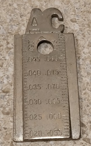 Vintage AC DELCO SPARK PLUG GG-14 GAP GAGE Keychain Metal Double Sided ...