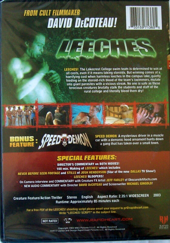 Leeches! / Speed Demon (Creature Feature, All Region) (DVD, 2003) Josh ...
