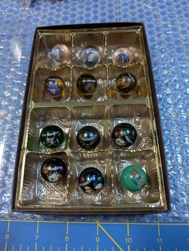 Lot of 12 Vintage Pokemon Collector Marbles Clear Holo Trainer graphics ...