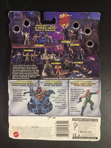 Mega Heroes Judge Dredd Judge Vs Mutant Pack #5 Figure Set Mattel 1995 ...