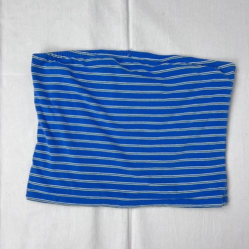 Vintage Aeropostale Tube Top Junior Large Blue Striped Strapless Crop ...