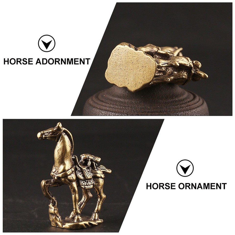 Brass Horse Figurine Desktop Decoration Home Adornment Office Tabletop ...