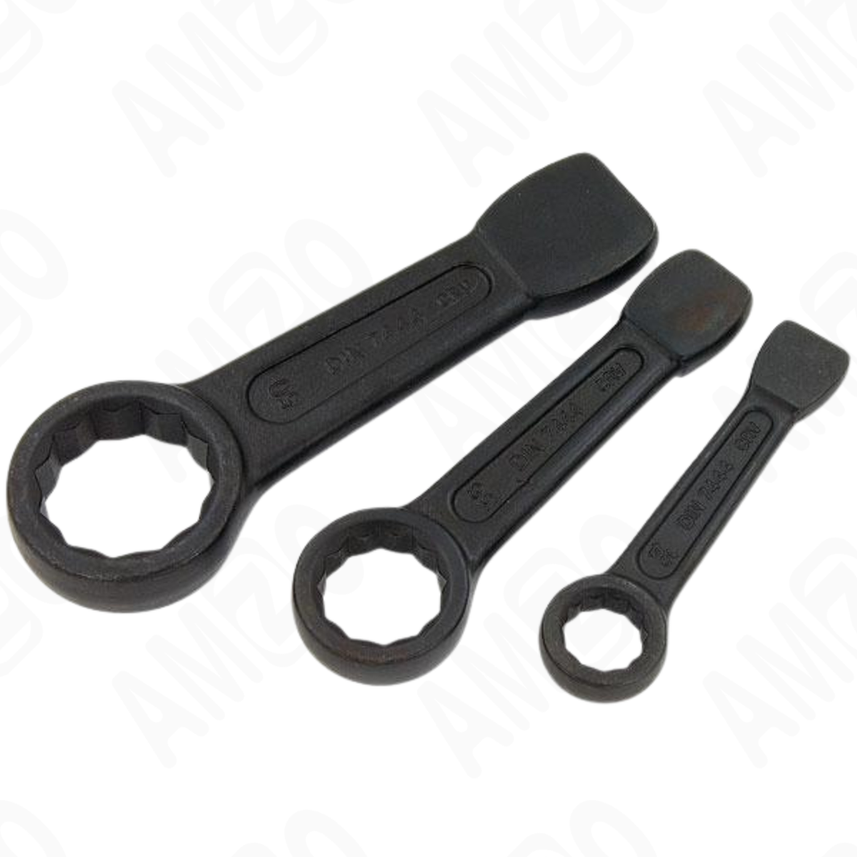 Neilsen 10pc Slogging Ring Spanner Set 24-50mm Heavy Duty Tool Roll ...