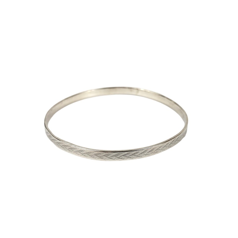 Ripples Wave Design Sterling Silver 925 Bangle Bracelet Pre-Owned Fine Jewelry | eBay