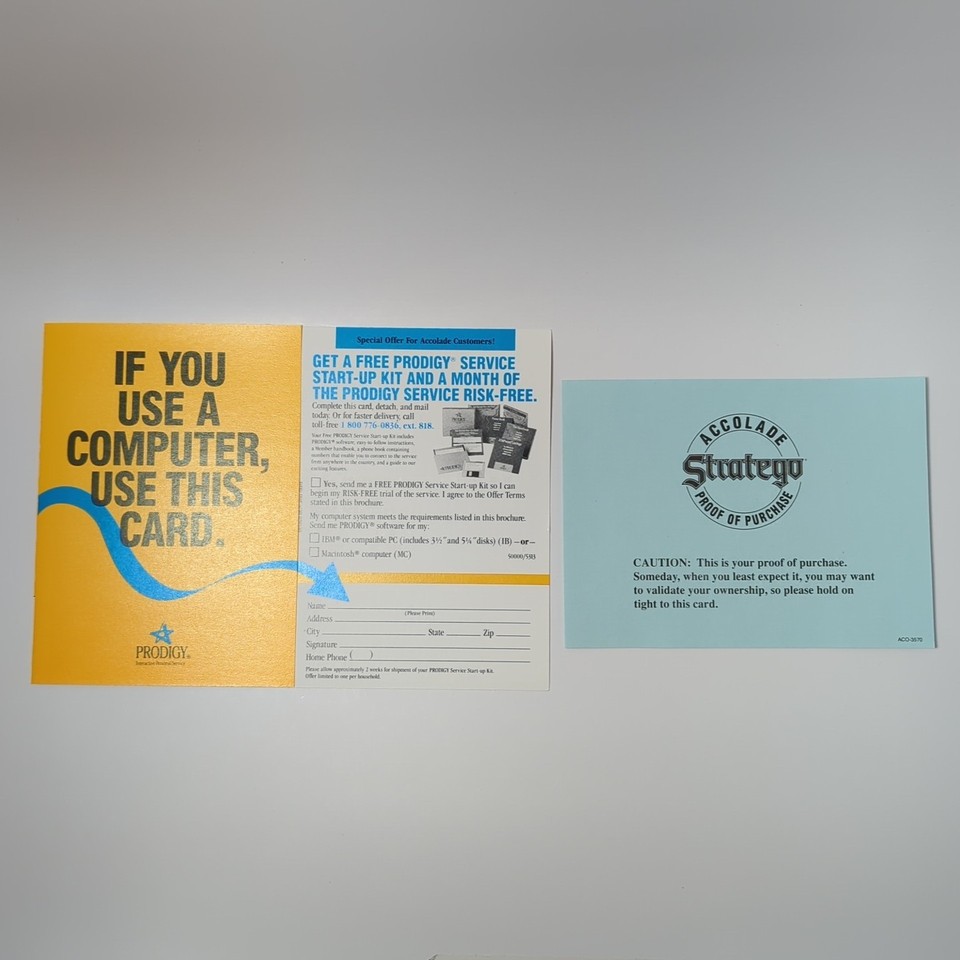Stratego Computer Game Accolade 1990 IBM PC Tandy Milton Bradley 5.25 ...