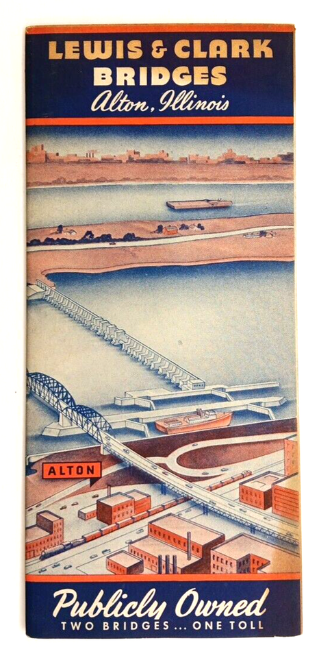 Vintage 1947 Lewis And Clark Bridges Road Map Alton Illinois | eBay
