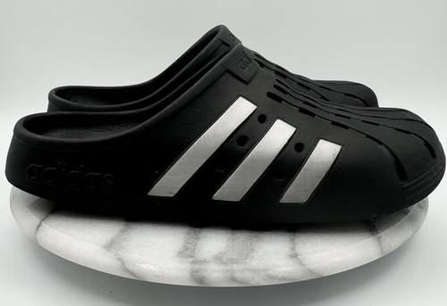 Adidas Men's Size 8 Black Slip on Slides Round Toe Walking Casual ...