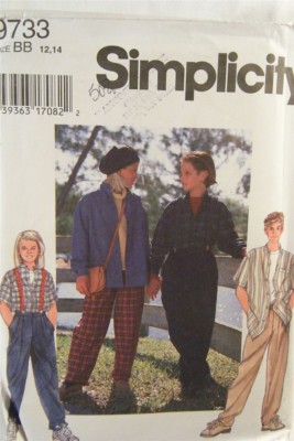 Vintage Simplicity Pattern 9733 Girls & Boys Separates Shirt Pants Sz 7 ...