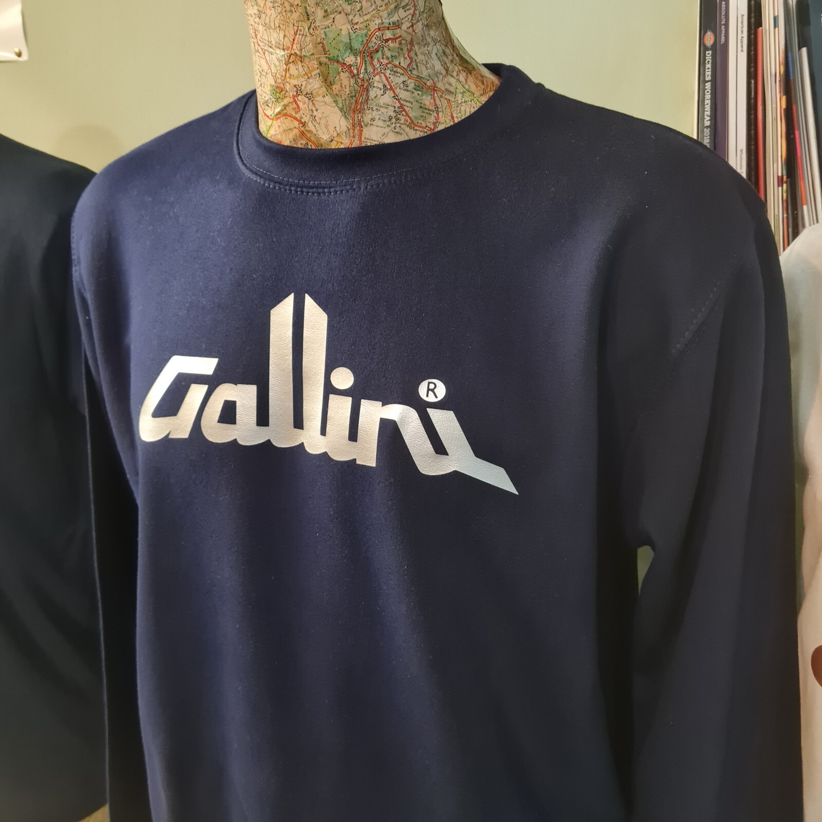 REPRODUCTION Gallini 1980s inspired navy sweatshirt vintage 80s style ...