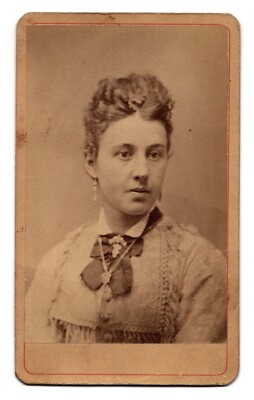 ANTIQUE CDV C. 1870s COLLINS & DURYEE GORGEOUS YOUNG LADY IN DRESS ...