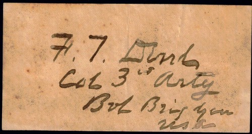 Union Brig. Gen. Frederick T. Dent - Signature with rank (132) | eBay