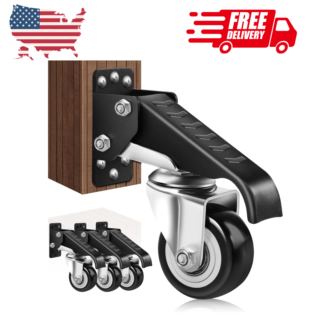 Workbench Casters Heavy Duty Retractable Casters，600 Lbs Capacity Set ...