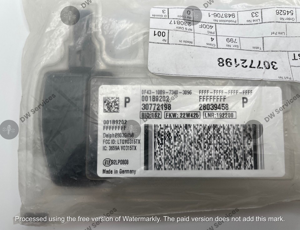 NEW! Genuine VOLVO keyless entry Key FOBIK LTQV0315TX C70 C30 S40 V50 ...