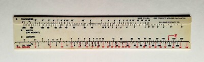 Vintage Concrete Volume Calculator slide rule 200 cubic yd capacity | eBay