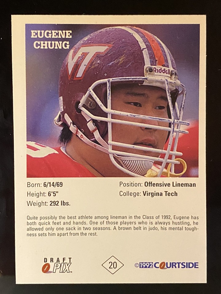 1992 Courtside Draft Pix Silver Eugene Chung #20, Virginia Tech Hokies | eBay