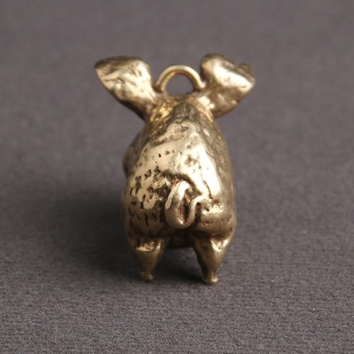 Copper Chinese Zodiac Flying Pig Statue Home Decoration Antique Brass ...