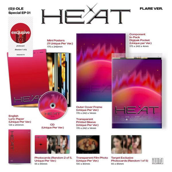 (G)I-DLE - HEAT (Target Exclusive, CD) (FLARE VER.) - D62 | eBay
