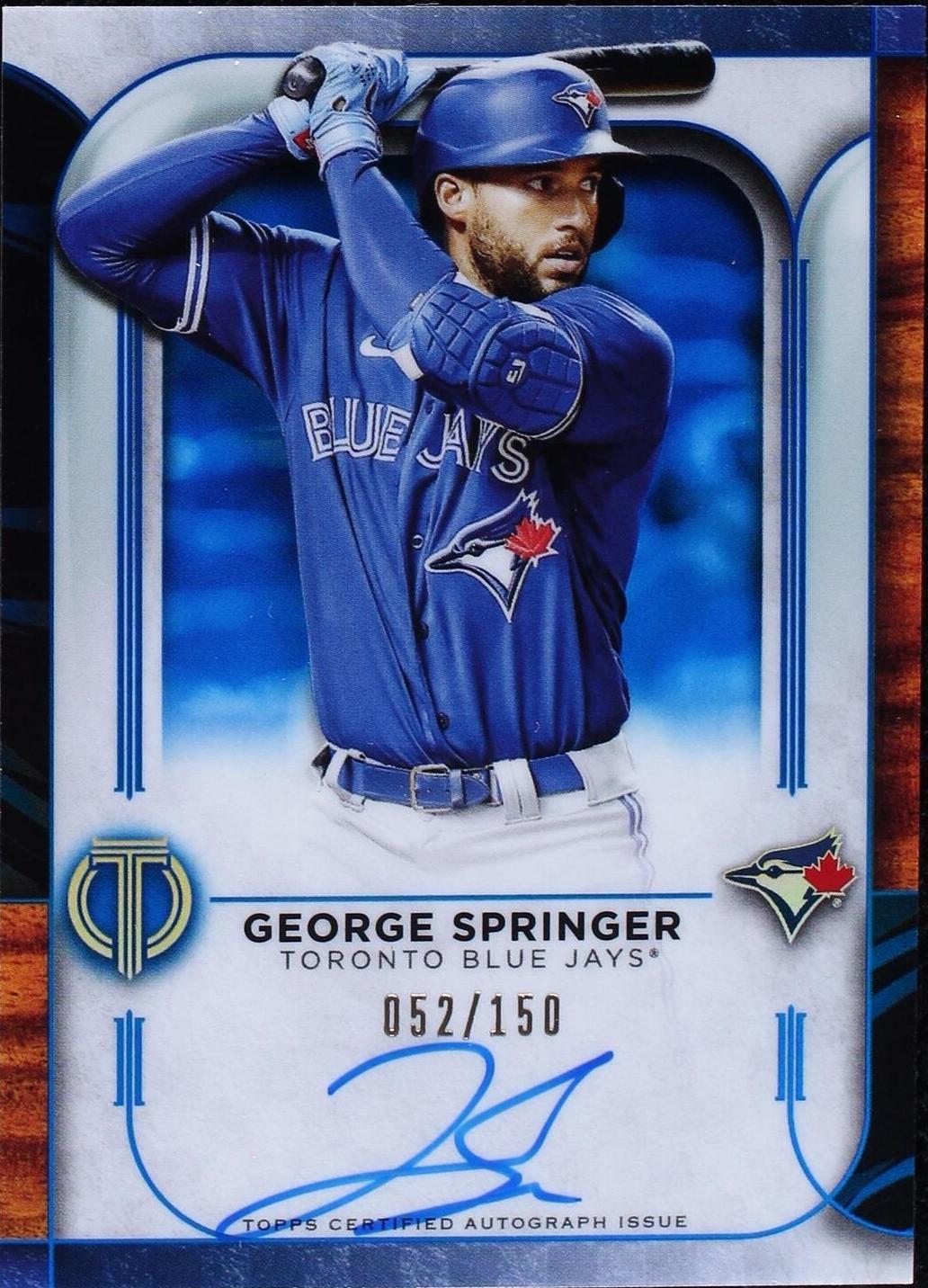 2022 Topps Tribute - Tribute Autographs George Springer #TA-GS Blue ...
