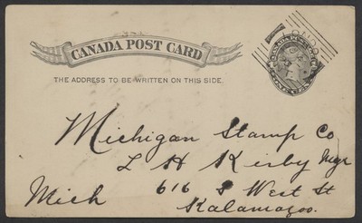 1893 London ONT Squared Circle On #P12 1c PSC Stamp Dealer Staebler to ...